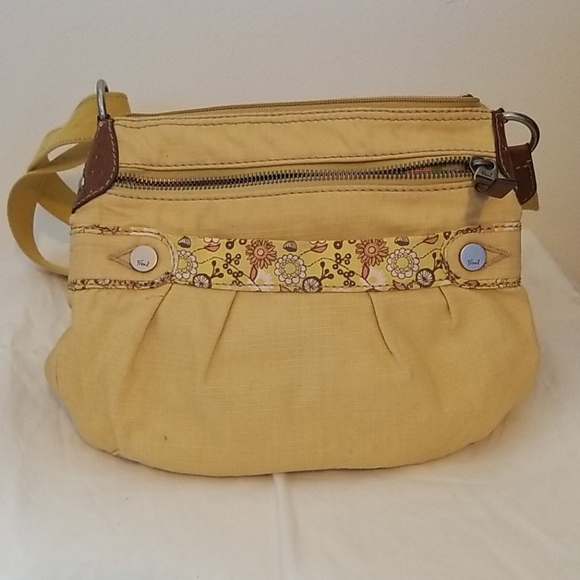 Fossil | Bags | Fossil Vintage Yellow Floral Satchel | Poshmark